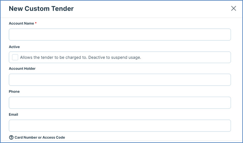Custom Tenders Screen – HCM Info