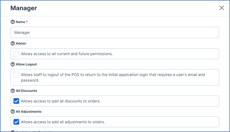 Permissions Screen – HCM Info