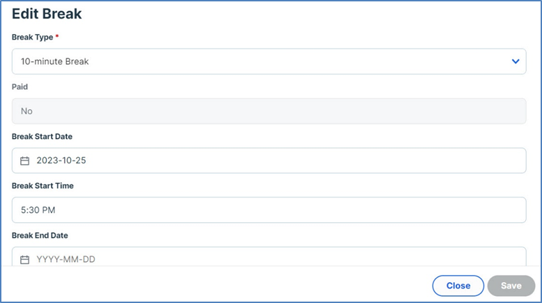 Time Punches Screen – HCM Info