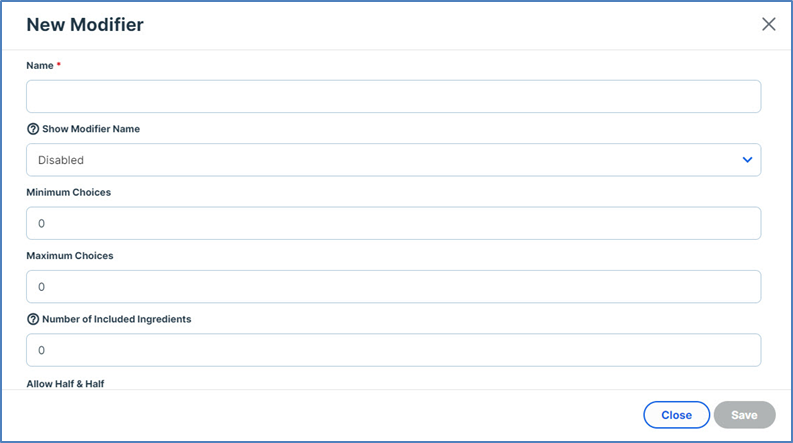 Modifiers Screen – HCM Info