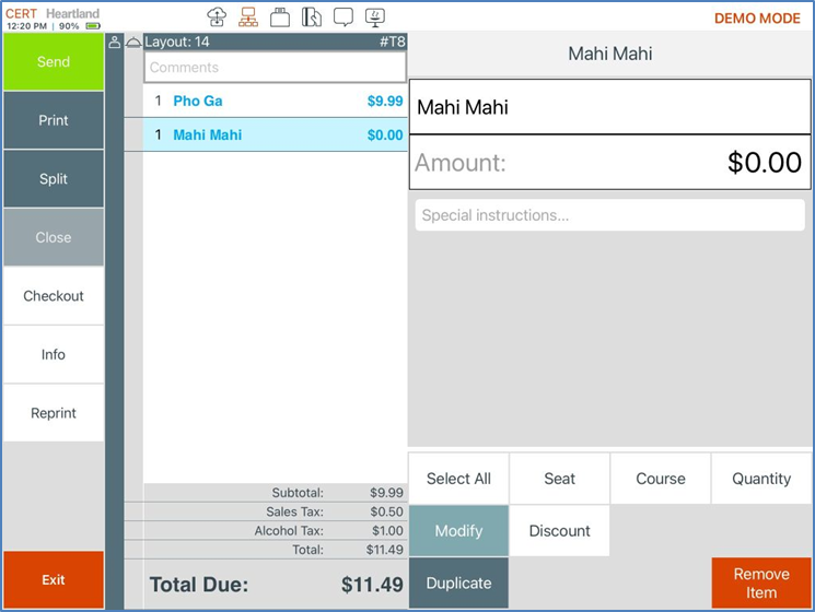Items Screen – HCM Info