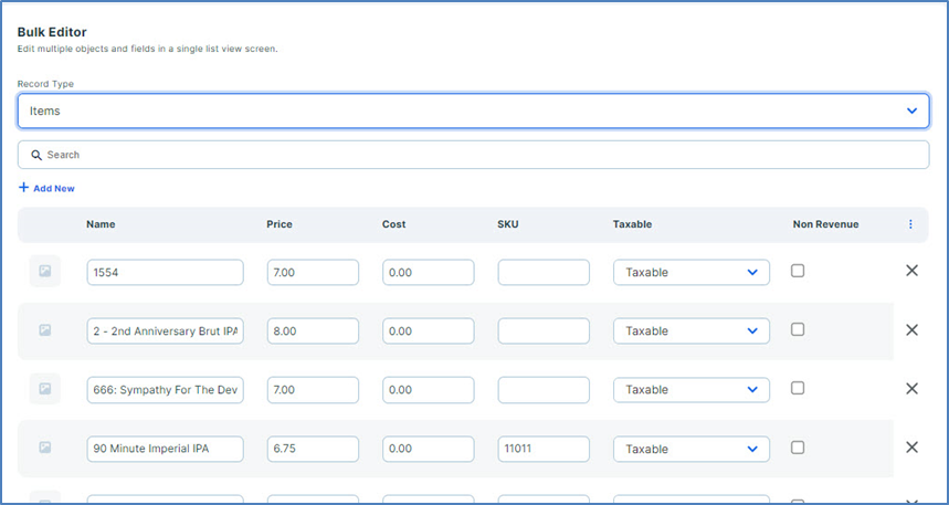Bulk Editor Screen – HCM Info