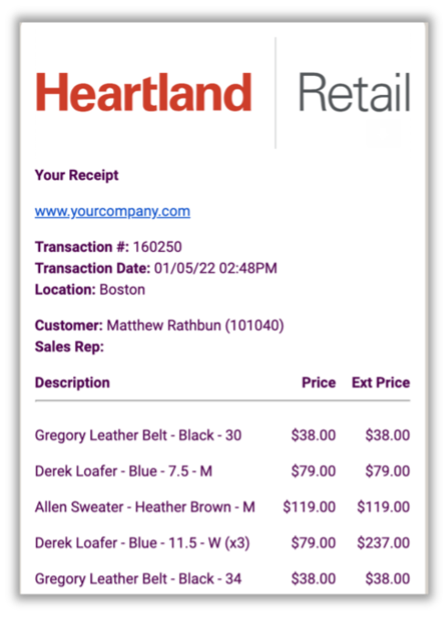 Receipt Configuration for Print, Email, & Text – HCM Info